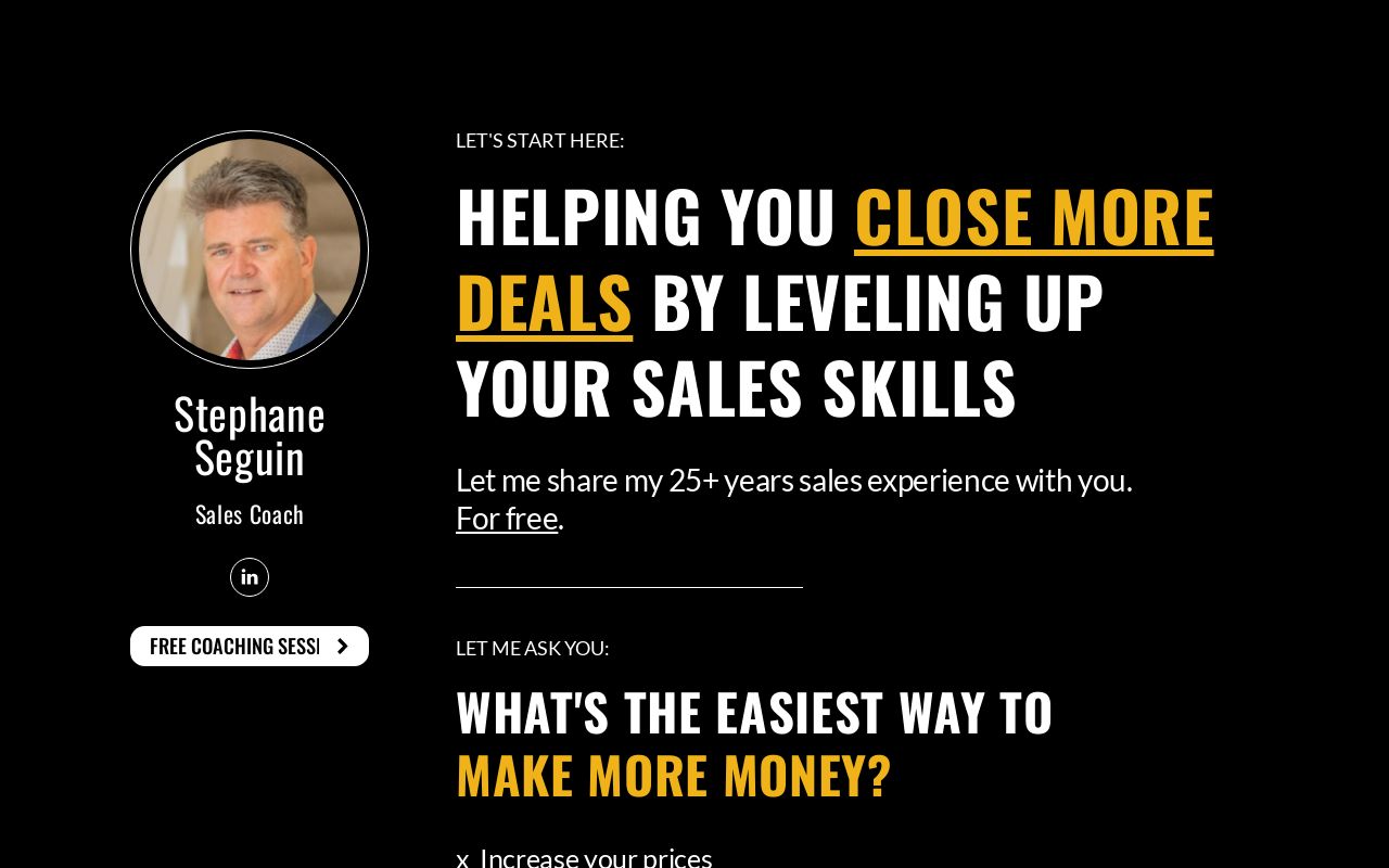 Stephane Seguin | Sales Call Coaching